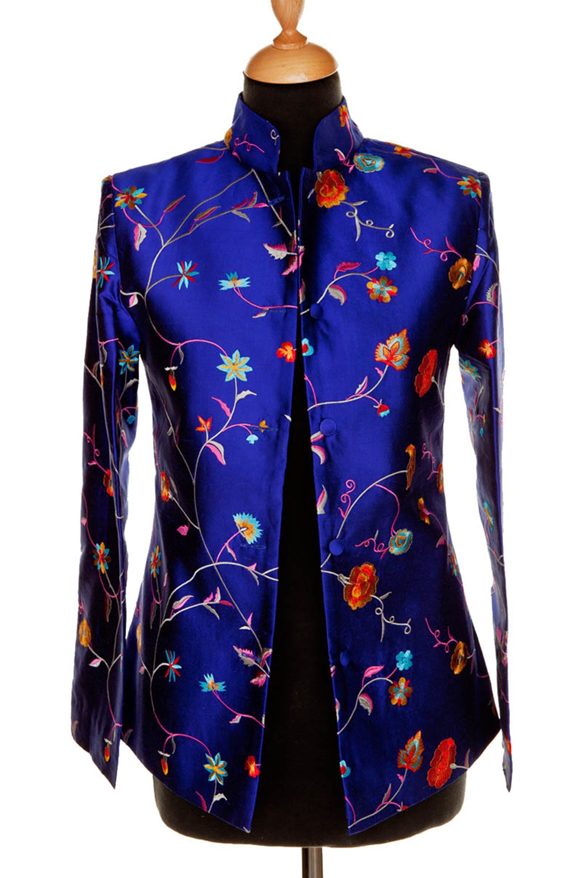 Short Nehru Jacket in African Cobalt - Nehru Collar Jacket – Shibumi