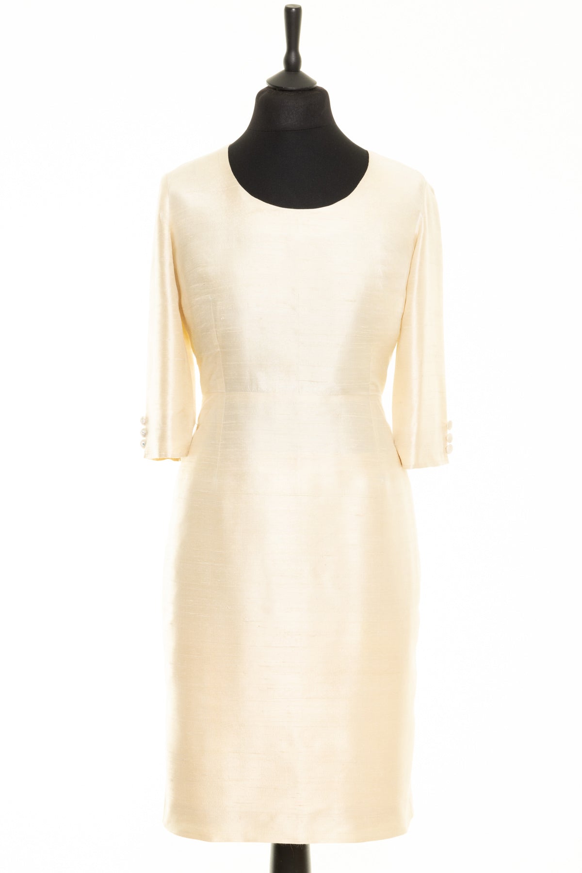 Sophia Dress in Ghost - Mature Bride Silk Dress in Beige – Shibumi