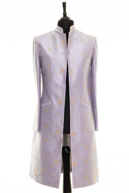 Nehru Coat in Lilac Lace - Lilac Coat for Mother of the Bride – Shibumi