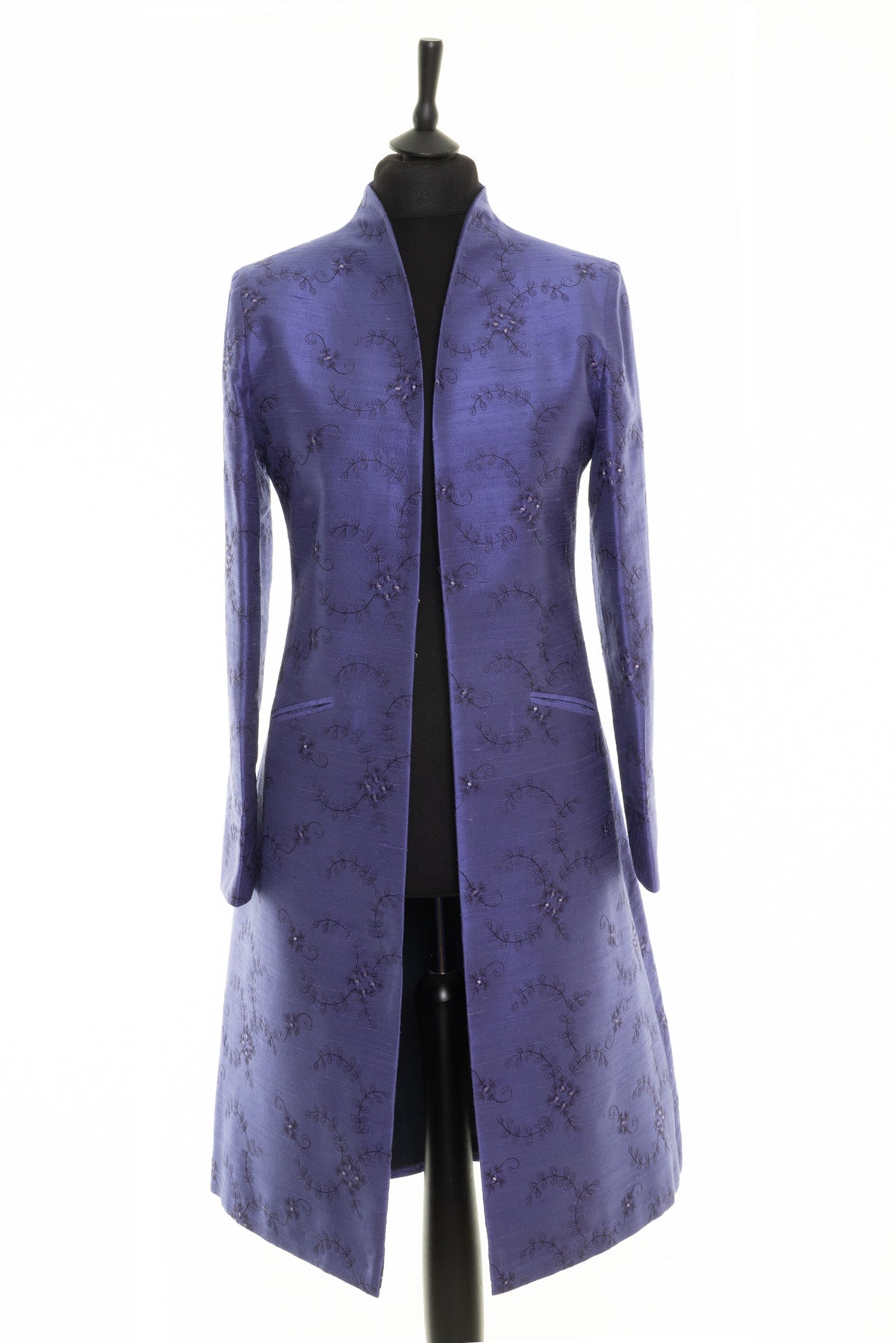 Shibumi Lyra Coat in Persian Periwinkle - Knee Length Blue Coat for Women