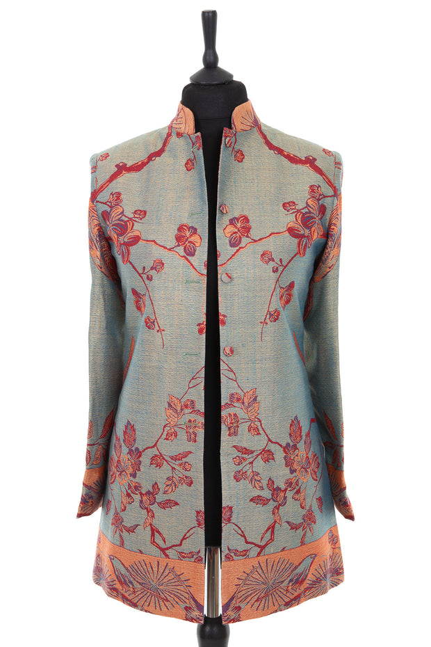 Long Nehru Jacket in Opaline – Shibumi