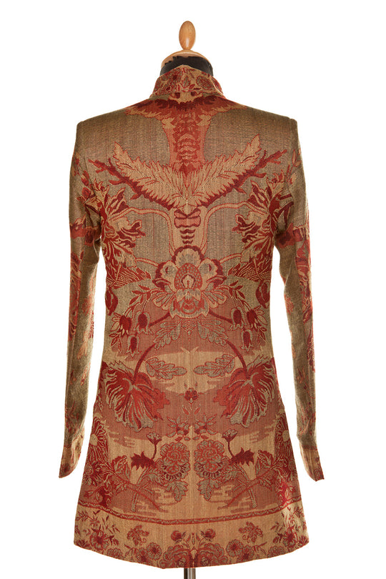 Long Nehru Jacket in Bracken Green - Longline Women's Jackets – Shibumi
