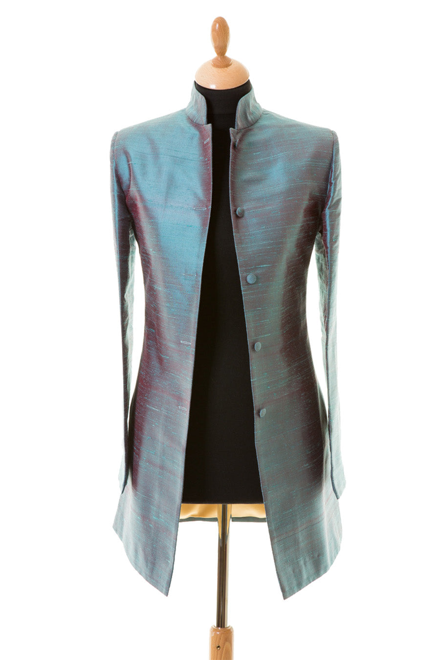 Long Nehru Jacket in Smokey Blue – Shibumi