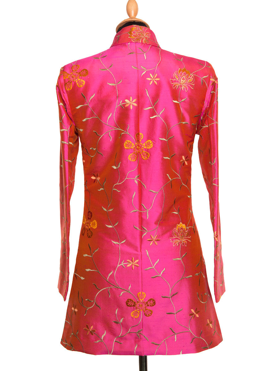 Long Nehru Jacket in Schiaparelli Pink – Shibumi