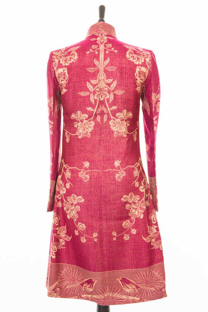 Nehru Coat in Deep Raspberry – Shibumi
