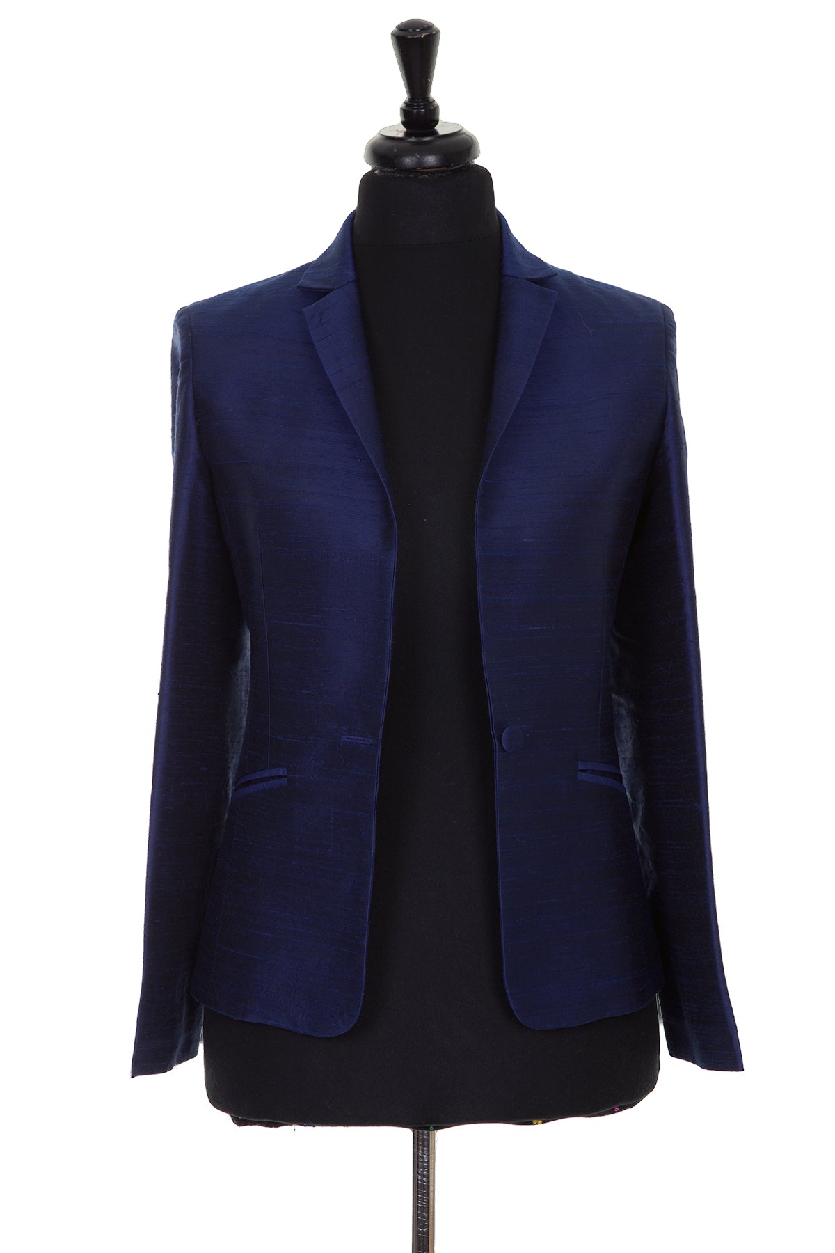 Nina Blazer in Midnight Blue - Fitted Silk Jacket For Women – Shibumi