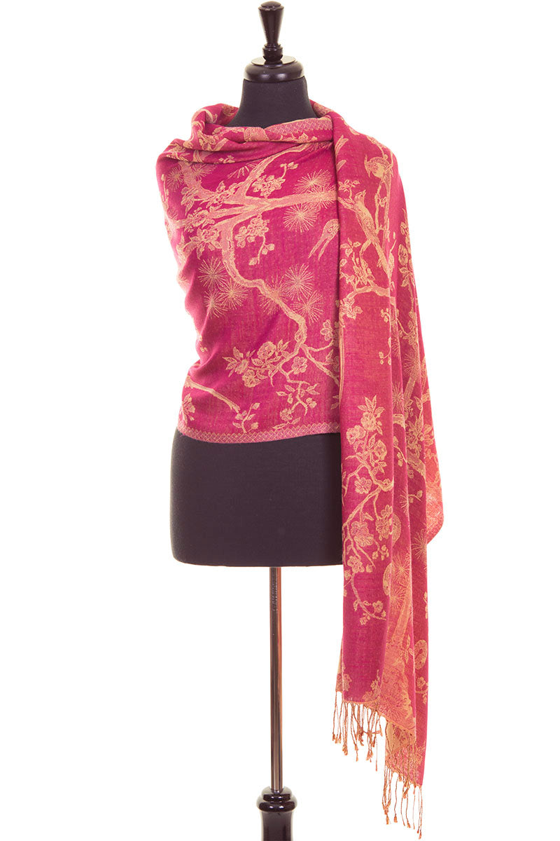 Shawl in Deep Raspberry – Shibumi